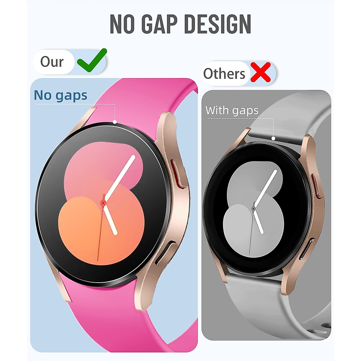 Odbeai Galaxy Watch 6 Band,Galaxy Watch 4 Band,Galaxy Watch 5 5Pro Band,Compatible with Samsung Watch 6 5 4 Bands,Galaxy Watch 6 4 Classic Bands,Galaxy Watch 5 Pro Band, No Gap Sport Strap Women Men