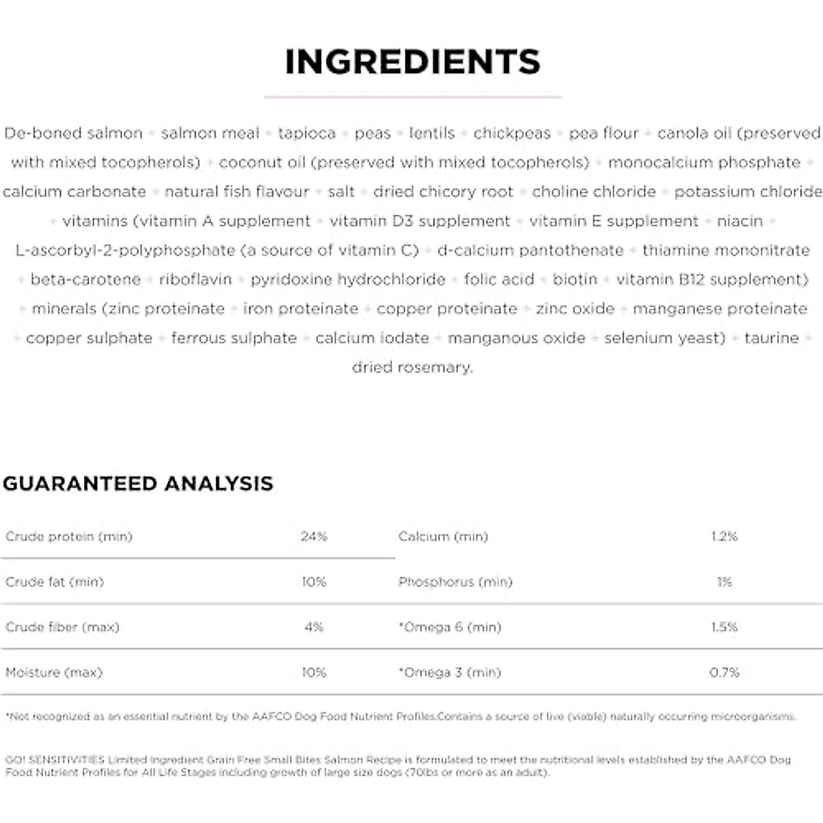 Go! Solutions Sensitivities – Small Bites Salmon Recipe – Limited Ingredient Dog Food, 3.5 lb – Grain Free Dog Food for All Life Stages – Dog Food to Support Sensitive Stomachs