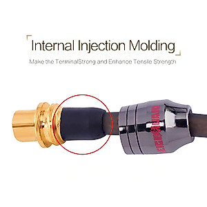 LEIGESAUDIO 1ft 1 Male to 2 Female RCA Y Adapter Splitter Connector (2 Pack) (1 Male to 2 Female)