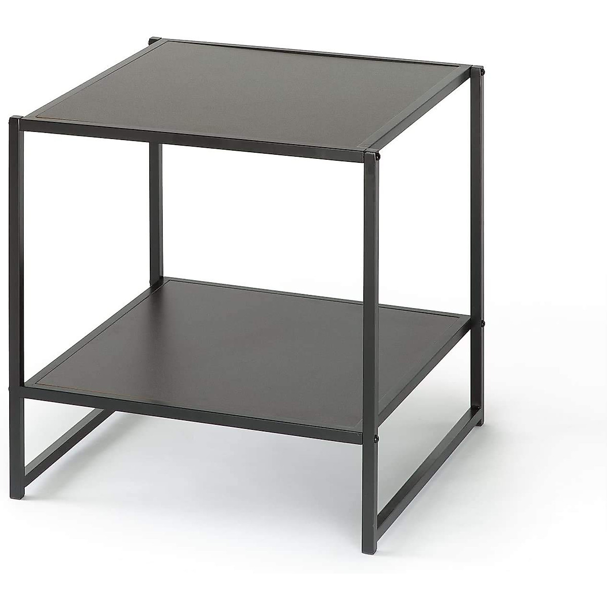 Zinus Modern Studio Collection ET-2020QB Dane Night Table, Dark Espresso (W x D x H): 20.1 x 20.1 inches (51 x 51 x 51 cm), Side Table, Steel Frame, Bed, Easy Assembly, Tools Included