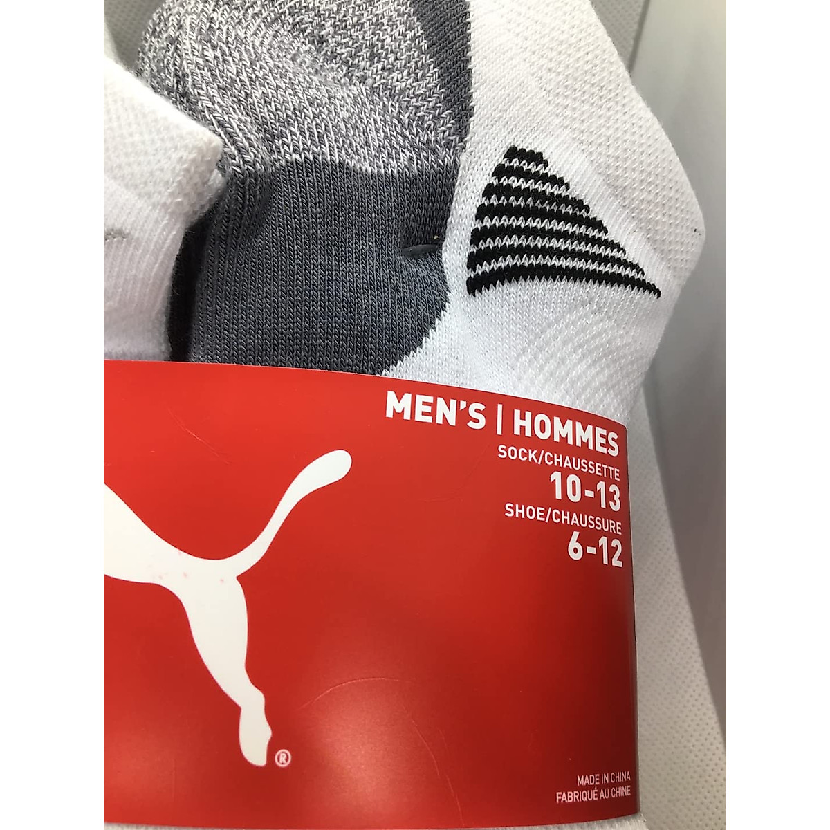 PUMA Mens No Show Low Cut Moisture Control Sport Socks (Shoe Size 7-11) - White - 12 Pack