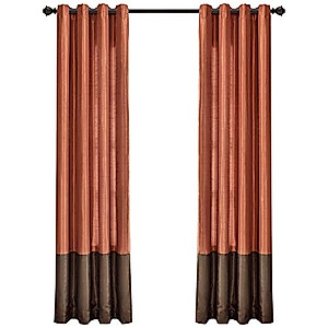 Lush Decor, 54 x 95, Brown/Rust White/Gray Prima Window Curtains Panel Set for Living, Dining Room, Bedroom (Pair), 54 x 84-inch, L