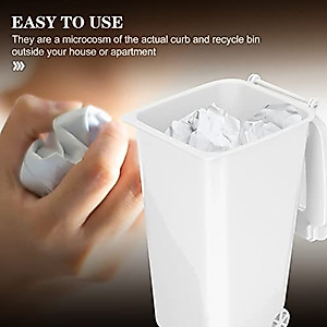 OUNONA Mini Curbside Trash and Recycle Can 4pcs Desktop Organizers Pen Holder Pencil Cup Mini Storage Containers for Office Supplies