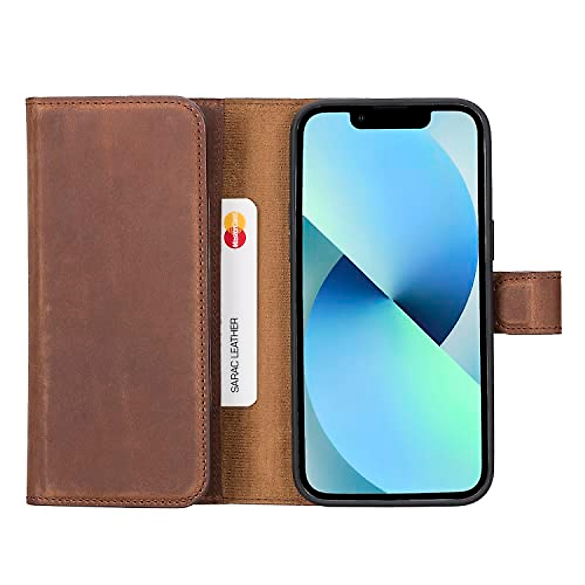 iPhone 14 Pro Leather Case, iPhone 14 Pro 6.1" Tri-fold Wallet, Magnetic Detachable iPhone 14 Pro Cover, Apple iPhone 14 Pro Card Holder