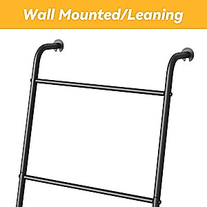 2 Pack Blanket Ladder Outdoor Towel Rack for Pool, Decorative Metal Holder for The Living Room Bathroom, Black