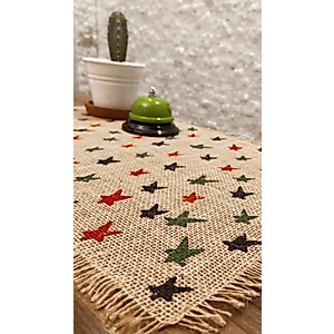 meditroia Holiday Tabletop & Kitchen-Primitive Star Jute Placemat Set of 6,