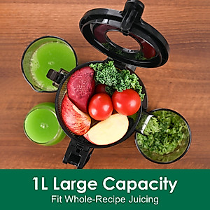 Cold Press Juicer Machines,Fretta Slow Masticating Juicer Machines with 4.25" Large Feed Chute,Fit Whole Fruits & Vegetables Easy Clean Self Feeding,High Juice Yield,BPA Free (Silver)