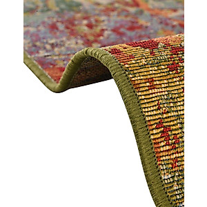 Unique Loom Outdoor Modern Collection Area Rug - Crumpled (3' 3" Round, Multi/ Gold)