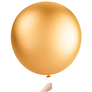 AMOR PRESENT 4PCS Large Gold Balloons, 36 Inch Giant Jumbo Latex Balloons for Christmas Birthday Baby Shower Wedding Graduation Anniversary Party Decorations