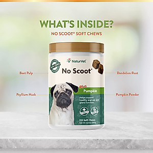 NaturVet – Advanced Probiotics & Enzymes|Supports and Balances Pets with Sensitive Stomachs & Digestive Issues 8 oz & No Scoot for Dogs - 120 Soft Chews - Supports Healthy Anal Gland & Bowel Function