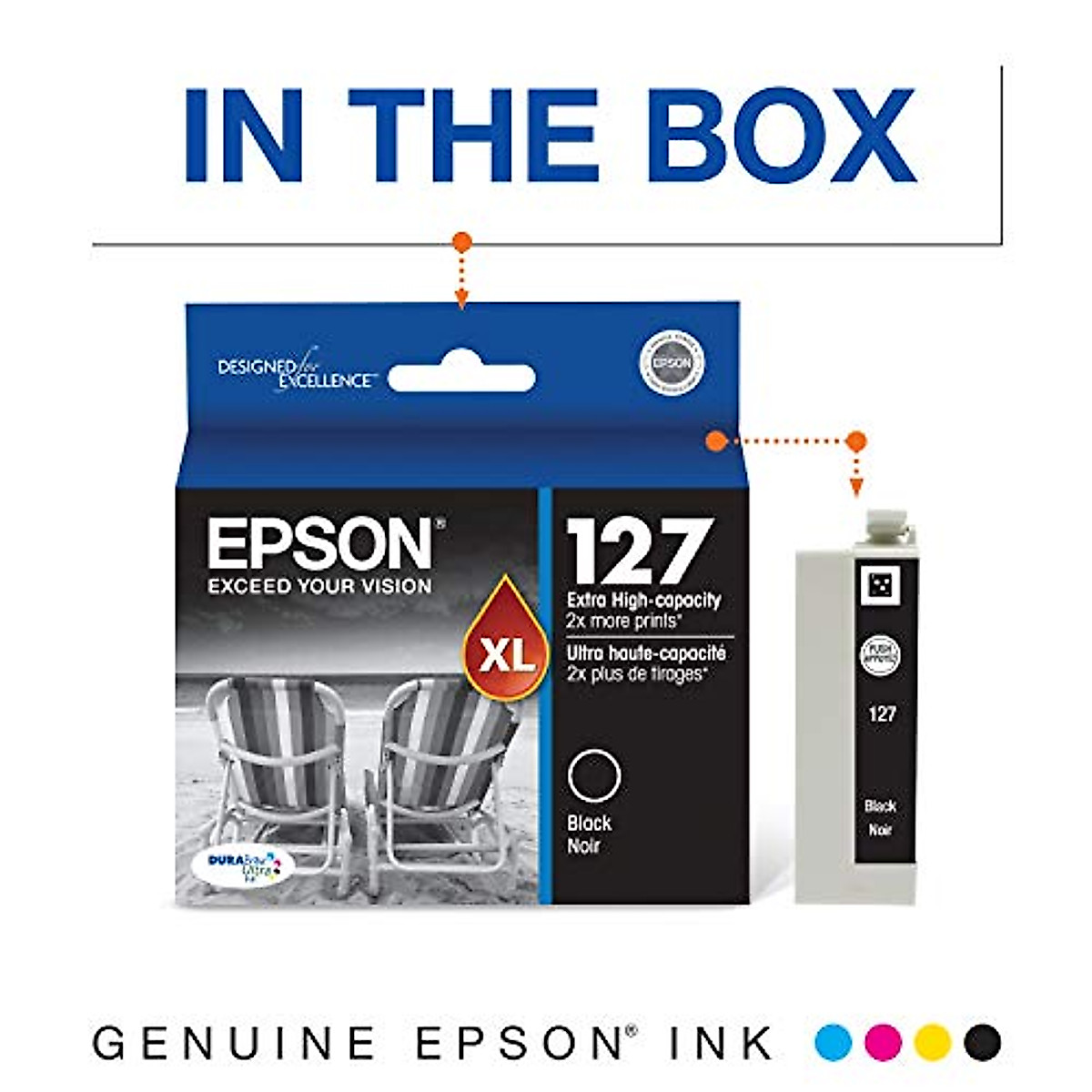 Epson T127 DURABrite Ultra Ink Standard Capacity Black Cartridge (T127120-S) for Select Stylus and Workforce Printers & Epson DURABrite Ultra 127 Extra High & Epson DURABrite Ultra 127 Extra