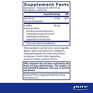 Pure Encapsulations Iron Liquid | Hypoallergenic Supplement Supports Hemoglobin and Myoglobin Function | 4.1 fl. oz.