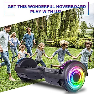 SISIGAD Hoverboard for Kids Ages 6-12, with Built-in Bluetooth Speaker and 6.5" Colorful Lights Wheels, Safety Certified Self Balancing Scooter Gift for Kids