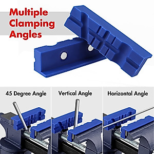 WORKPRO 2-Pair 4-1/2" Vise Jaw Pads, Magnetic TPU Vise Jaw Protective Covers, 1 Multi-Groove Jaw Pads Set and 1 Standard Waffle Surface Jaw Pads Set