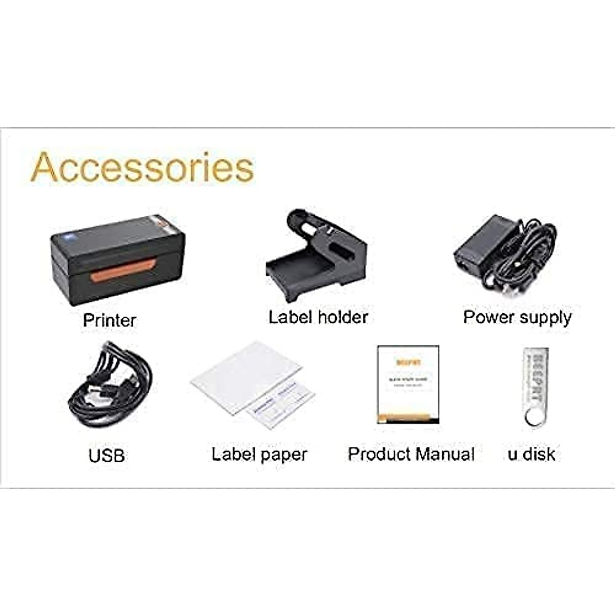 Beeprt BY426BT | High Speed Thermal Label Printer for 4X6 Labels | Bluetooth Enabled | Free Label Holder | Compatible with Windows, MacOS, Android and iOS Systems | 12 Month Free Replacement Warranty…