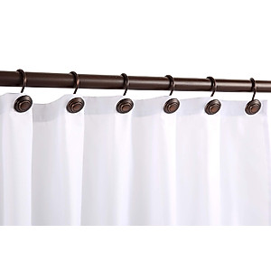 CHICTIE Bronze Shower Curtain Hooks - Oil Rubbed,Set of 12 Circle Decorative Shower Curtain Rings,Metal Rustproof Shower Curtain Hooks for Bathroom(Oil-Rubbed Bronze)