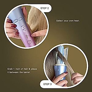 LENA Geniecurl Auto Hair Curler Ion Wrap Transparent Curling Wand with 1" Ceramic Ionic Barrel and Smart Anti-Stuck Sensor, Pro Styling Tool for Long and Medium Length Hair