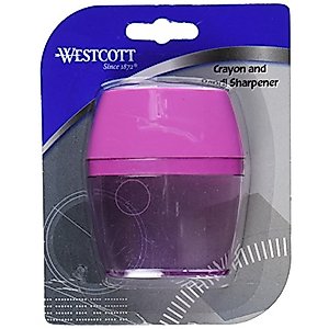 Westcott 2 Hole Crayon and Pencil Sharpener, Assorted Colors (15234)