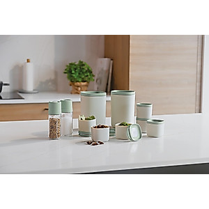 Berghoff Balance 2Pc Large Food Containers 4.3" x 4.3" x 6.7", 1.4qt., Square, Recycled Material, Large Opening, Stackable, Airtight Seal, Keep Foods Fresh