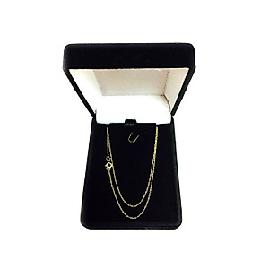 Jewelry Affairs 10k Yellow Real Gold Rope Chain Necklace, 0.6mm, 18"