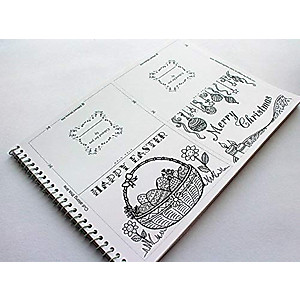 Coloring book of greeting cards: 24 handmade foldable cards to color | Premium Handmade Paperback Spiral Bound Coloring Book | Art and Sip Party, DIY Kit, Party favor | Easy & fun drawings to color