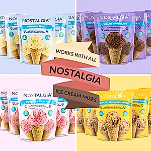 Nostalgia Electric Ice Cream Maker - Old Fashioned Soft Serve Ice Cream Machine Makes Frozen Yogurt or Gelato in Minutes - Fun Kitchen Appliance - White - 4 Quart