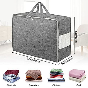 2Pack 105L Extra Large Storage Bags + 24 Pack Pants Hangers with Clips Adjustable Skirt Hangers for Women Closet Organizer College Dorm Room Essentials