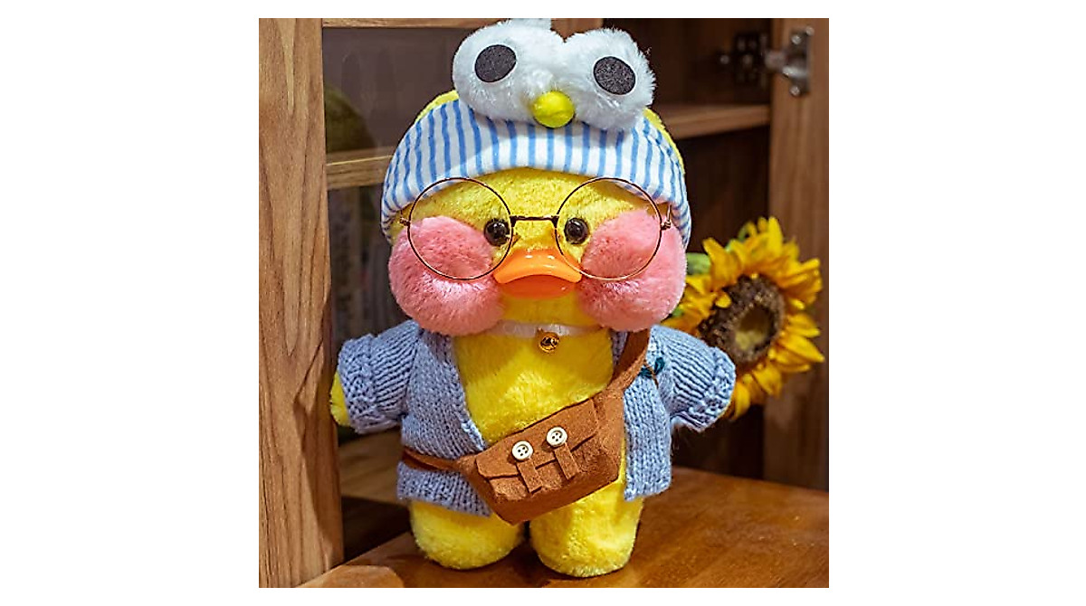Cute MOMIU Yellow Duck Plush Toy with Clothes - Perfect Gift for Kids