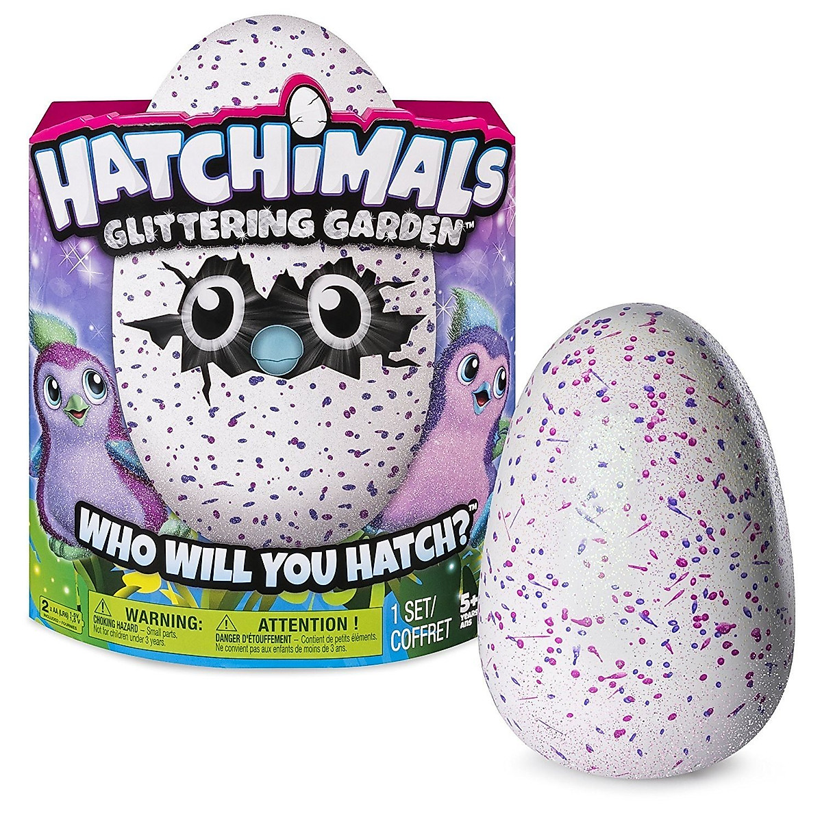 Hatchimals Glittering Garden - Hatching Egg – Magical Interactive Creature – Sparkly Penguala with Soft Shimmering Fur and Twinkling Wings– Purple/Magenta by Spin Master