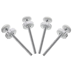 4Pcs Universal Baby Gate Threaded Spindle Rod, M8 (8mm) Replacement Bolt Part for Baby & Pet Pressure Mounted Safety Gates, Extra Long Baby Tension Gate Extender (White)