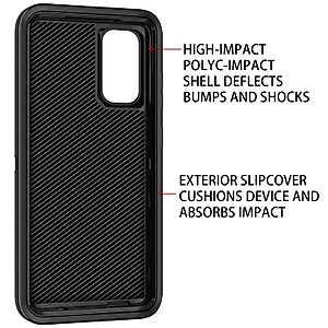 Mieziba for Galaxy S20 5g Case,Shockproof Dropproof Dustproof 3-Layer Full Body Protection Rugged Heavy Duty High Impact Hard Cover Case for Galaxy S20 6.2 inch,Black
