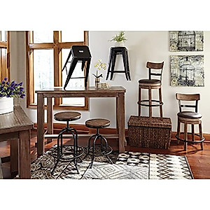 Signature Design by Ashley Pinnadel 30" Modern Swivel Pub Height Barstool, Light Brown