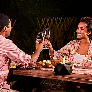 Believe ON Table Top Firepit, Portable Indoor Small Fire Pit, Concrete Fireplace for Home Decor, Patio & Outdoor, with Extinguisher and Fire Glasses (Black)