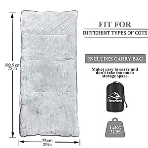 Favorland Sleeping Bag and Camping Sleeping Cot Pad Lightweight Durable for Hiking Backpacking Traveling with Compression Sack