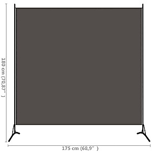 Gecheer 1-Panel Room Divider Anthracite 68.9"x70.9", Privacy Screens Freestanding Divider Portable Separating Panel, Room Divider for Home Office Bedroom Dorm Decor