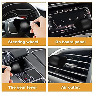 TEUOPIOE Auto Interior Dust Brush, Car Detailing Brush, Soft Bristles Detailing Brush Dusting Tool for Automotive Dashboard, Air Conditioner Vents, Leather, Computer,Scratch Free (Black)