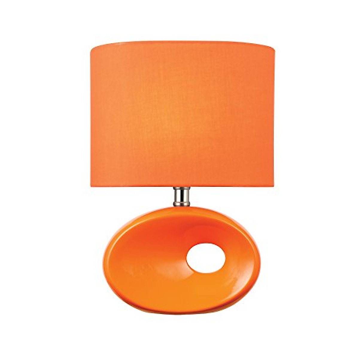 Lite Source LS-22315ORN Hennessy Table Lamp, 5" x 9" x 12.5",Ceramic, Fabric, Orange