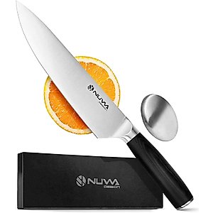 GEAR DISTRICT 8" Professional Chef Knife - High Carbon German Steel, Razor-Sharp Blade, Ergonomic Handle, Full Tang Design, Includes Hand Deodorizer