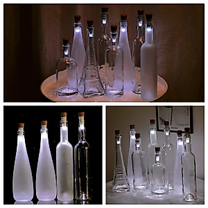 KZOBYD 4 Pack Rechargeable Bottle Lights Mini Cork Shaped Craft Lights USB Powered Fairy Cork Lights for Wine Bottles Party Décor Christmas Halloween Wedding (White)
