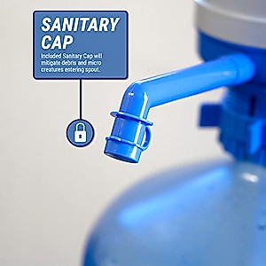 Dolphin Water Pump 8080-T, Manual Drinking Water Pump for 5 Gallon Bottles, Fits 2 to 6 Gallon Bottles, BPA-Free, Secure Fit on Crown Top or Screw Top Bottles, Silicon Tube for Irregular Water Bottles