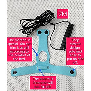 Bird Flight Harness Vest, Parrot Flight Suit with Leash for Parakeets Cockatiels Conures Budgies, Bird Flying Clothes with Rope and Handle for Outdoor Activities Training, Anti Bite (M, Blue)