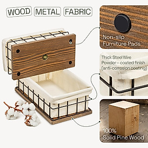 BAOBAB WORKSHOP Toilet Paper Basket for Bathroom Organizing - Bathroom Basket Organizer - Toilet Basket Tank Topper - Toilet Paper Holder for Toilet Top Organizer, Shelf - Tank Top Basket Set of 2