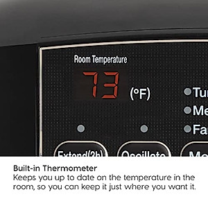 IRIS USA WOOZOO 1500-Watt Oscillating Portable Heater with Motion Sensor, Space Ceramic Fan for Desk, Fast Heating Indoor Room, Child Safe Personal Quiet Heater With Built-in Thermometer, Black