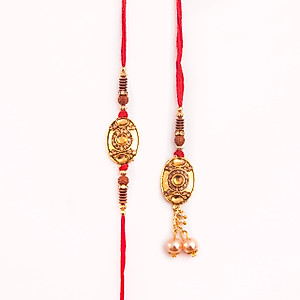 Rakhi for Brother and Bhabhi, Lumba Bhai Bhabhi Rakhi Set, Rakhi Set for Brother Sister Raksha Bandhan Rakhi Gift Set for Bhaiya Bhabhi, Traditional Indian Rakshabandhan Gifts for Brother Sister