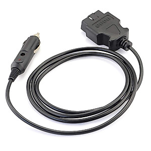 OLLGEN 3M/9.8ft Car OBDII Vehicle ECU Emergency Power Supply Cable Car Memory Save Any 12V DC Power Source OBD Male Connector Cable Adapter