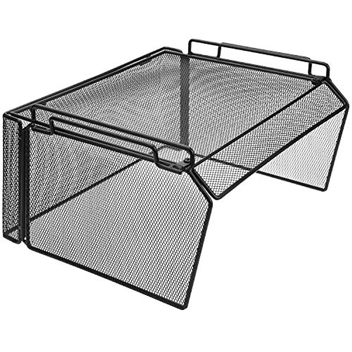 MyGift Deluxe Stackable Metal Wire Mesh Fruit & Produce Basket Rack, Kitchen Stacking Storage Bin, Set of 2