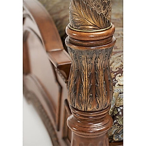 Michael Amini Villa Valencia Cal. King Wood Canopy Bed - Classic Chestnut
