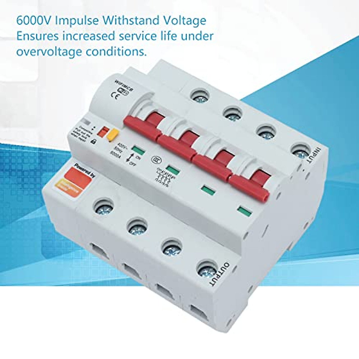 Tgoon Circuit Breaker, AC 400V IP20 Protection Level Bluetooth Boat Audio Circuit Breaker with Safe Lock for Mountain Facility for Isolated Island Power Supply(32A)