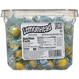 Lemonhead Hard Lemon Candy, Individually Wrapped Candy (150 Count)