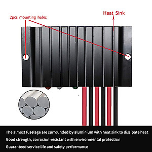 12V 24V Auto 10A Charger Controller IP68 Waterproof PWM Solar Charge Controller Solar Panel Battery Intelligent Regulator for Solar System Caravan Boat Solar Controller for Lead-Acid Battery